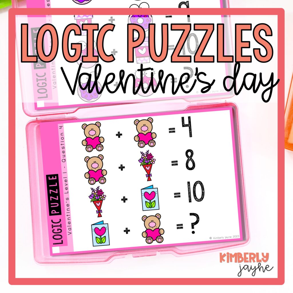 Valentine's Day Math Logic Puzzles - 1st Grade Extension Tasks for ...