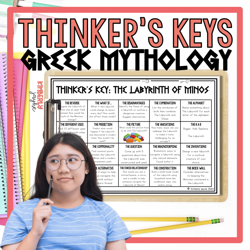 Greek Mythology Thinkers Keys Gifted & Talented Students Enrichment Tasks